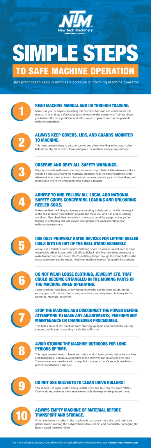 10 Best Safety Practices When Using a Portable Rollformer [Infographic]