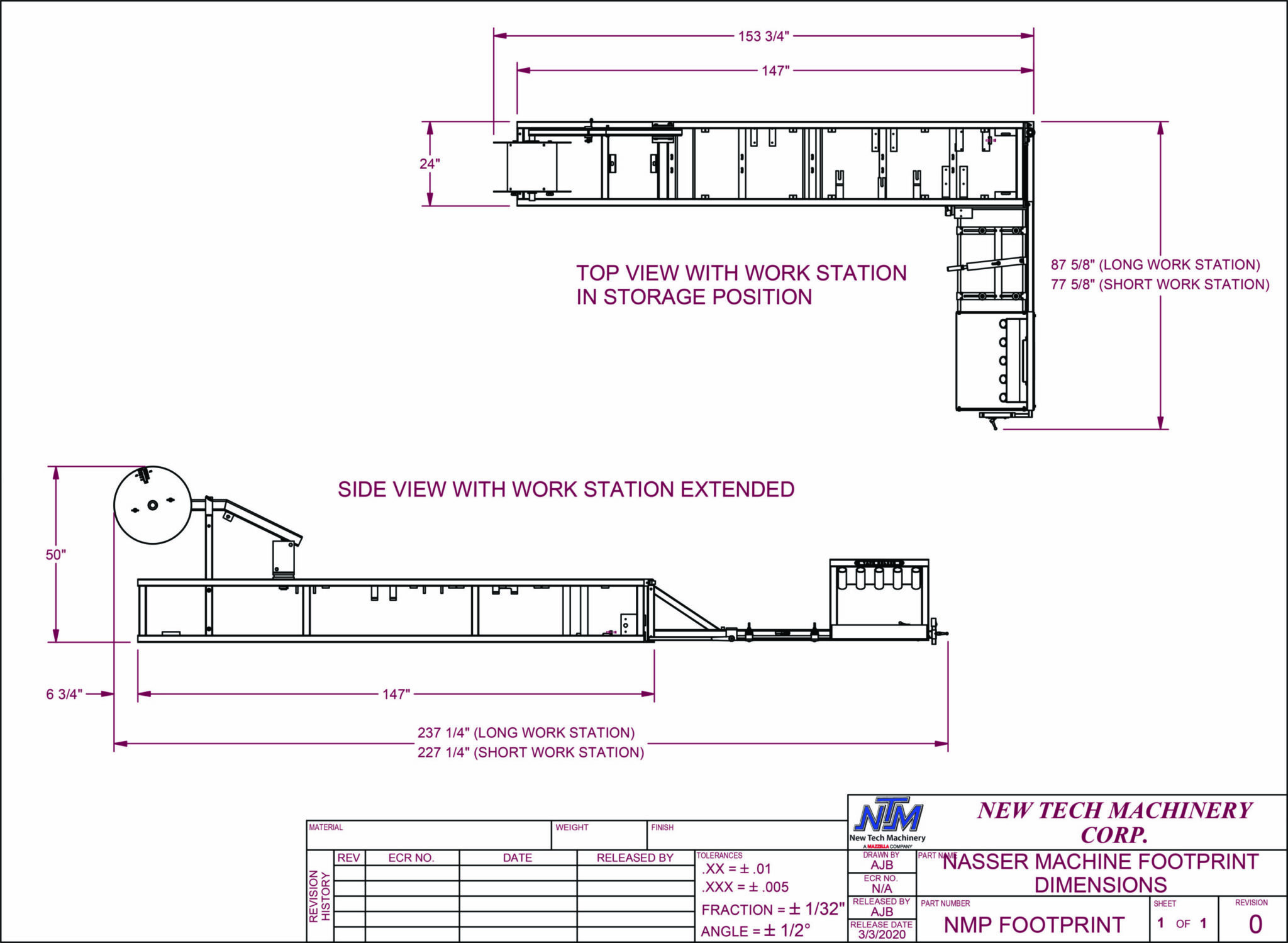 Machine Footprints - New Tech Machinery