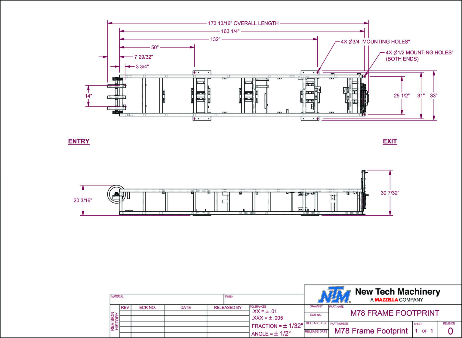 Machine Footprints - New Tech Machinery