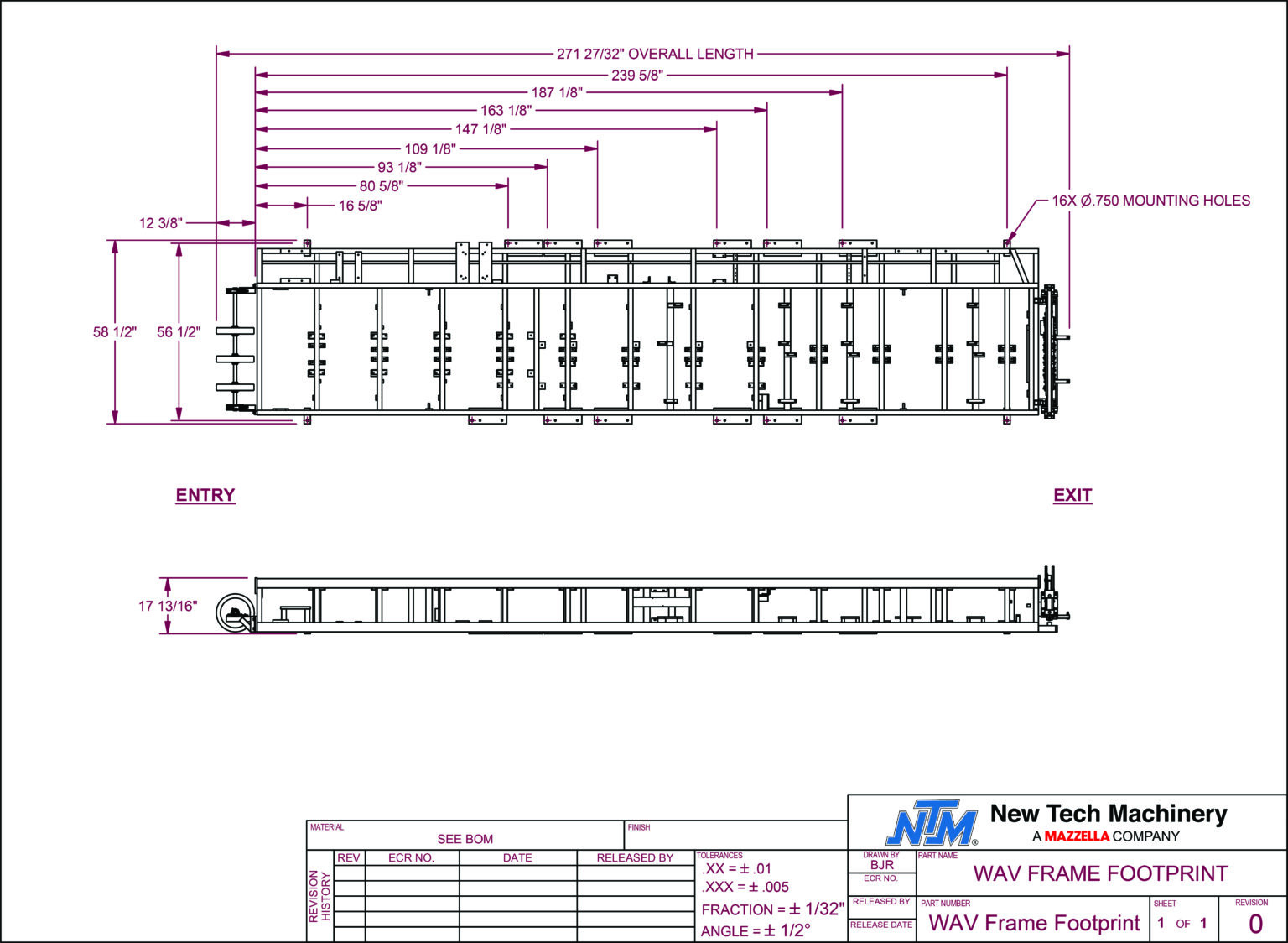 Machine Footprints - New Tech Machinery
