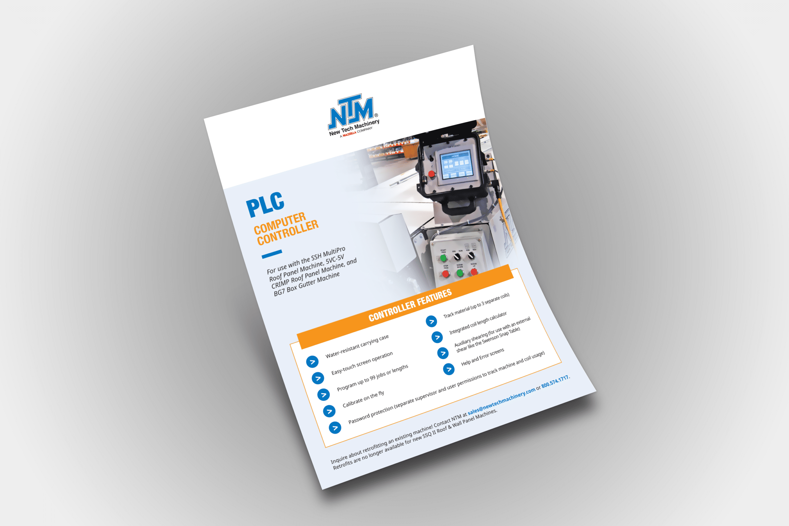 PLC Computer Controller Flyer - New Tech Machinery
