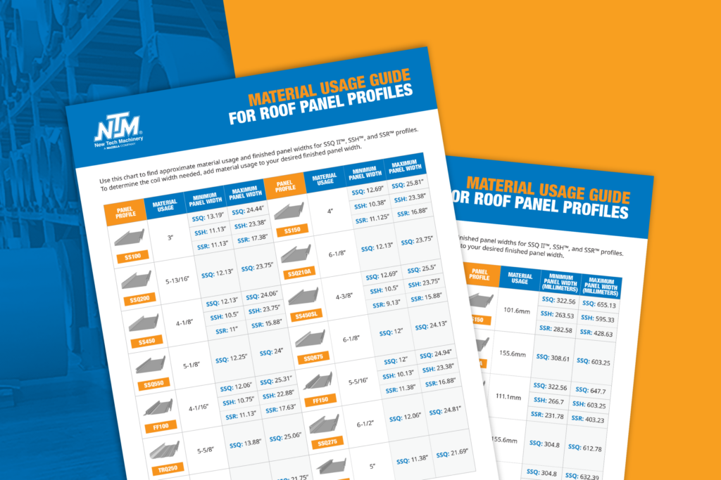 Material Usage Guide for New Tech Machinery Roof Panel Profiles - New ...