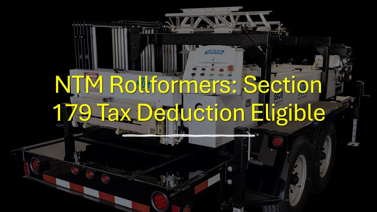 Section 179 Tax Deduction: Maximize Savings on a Portable Rollformer