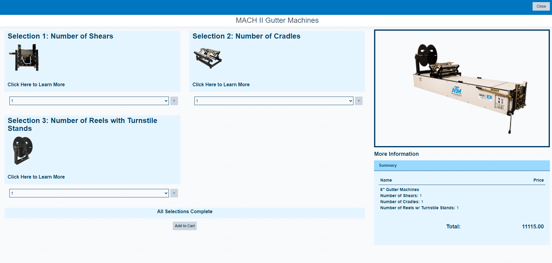 NTM's New Shopping Site for Mach II Portable Seamless Gutter Machines