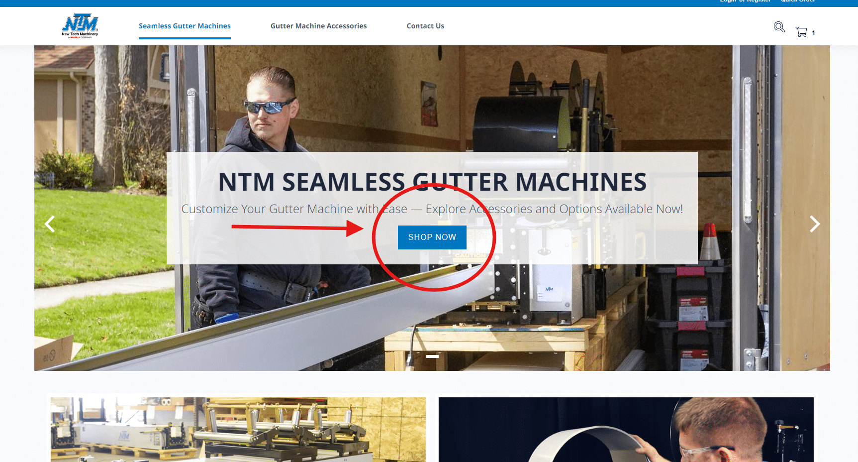 NTM's New Shopping Site for Mach II Portable Seamless Gutter Machines